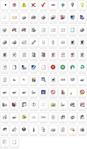 Windows Icons: Reference list with details, locations & images