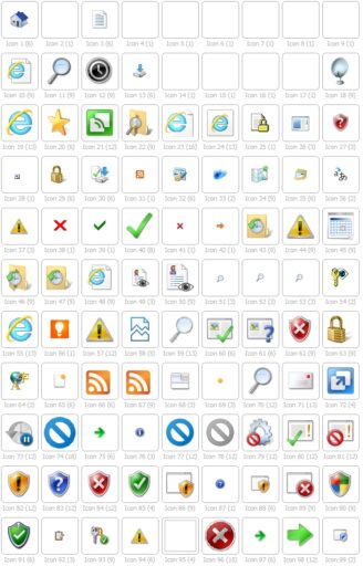 Windows Icons: Reference list with details, locations & images