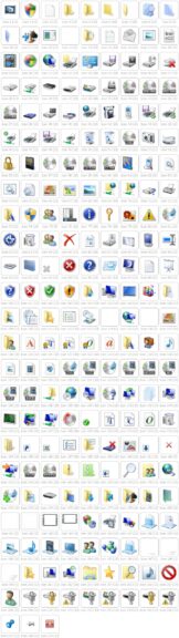 Windows Icons: Reference list with details, locations & images